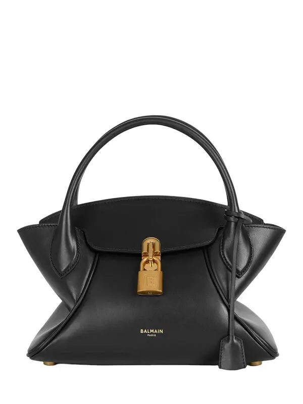 Balmain Small Pulse Day Bag In Smooth Leather - Black
