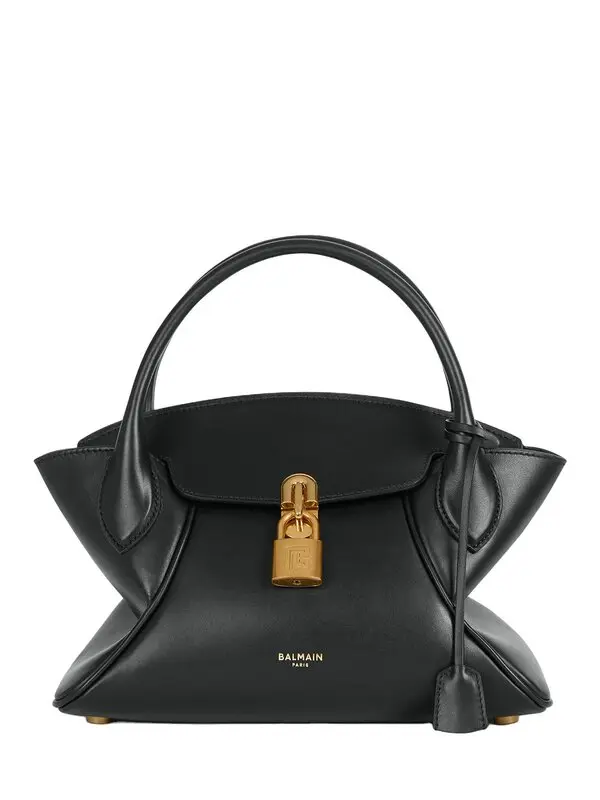 Balmain Small Pulse Day Bag In Smooth Leather - Black