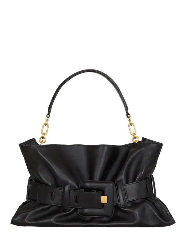 Balmain Medium Anthem Bag In Smooth Leather - Black