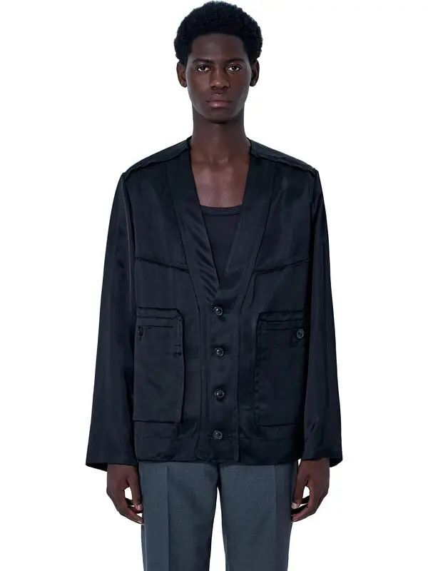 MAISON MARGIELA Buttoned Jacket With Patch Pockets - Black