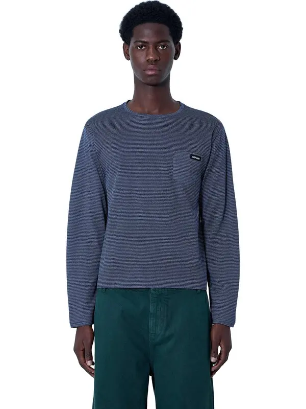 Miu Miu Textured Long Sleeve Top - Blue