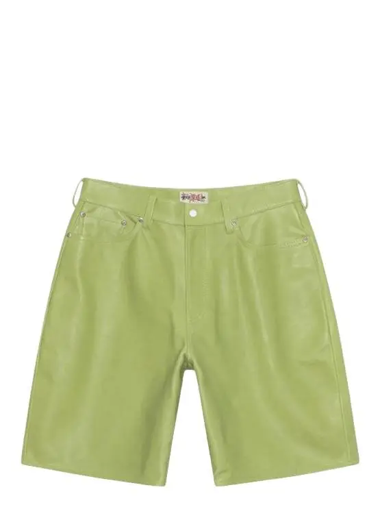StÜssy Big Ol Leather Shorts - Lime