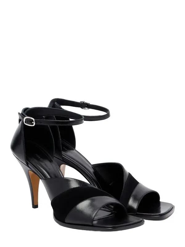 Phoebe Philo Leather And Suede Heeled Sandals - Black