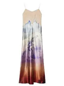 PAUL SMITH + GABRIELA HEARST Adolphine Blue Mountain Print Silk Maxi Dress - Red