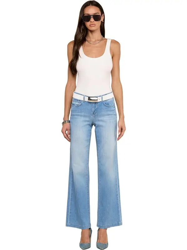 L'Agence Joanne Low-rise Wide-leg Jean - Pacific