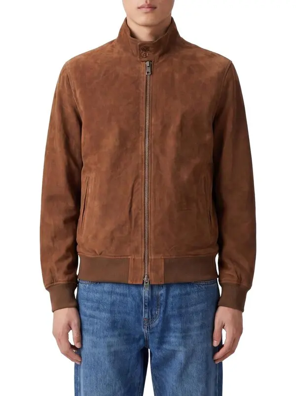 SCHOTT Suede Bomber Jacket - Forest Green