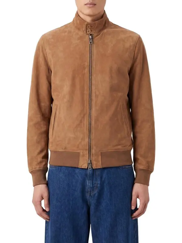 SCHOTT Suede Bomber Jacket - Green