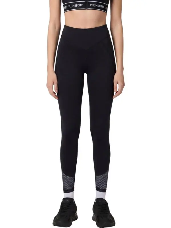PLEIN SPORT Leggings With Mesh Detail - Black