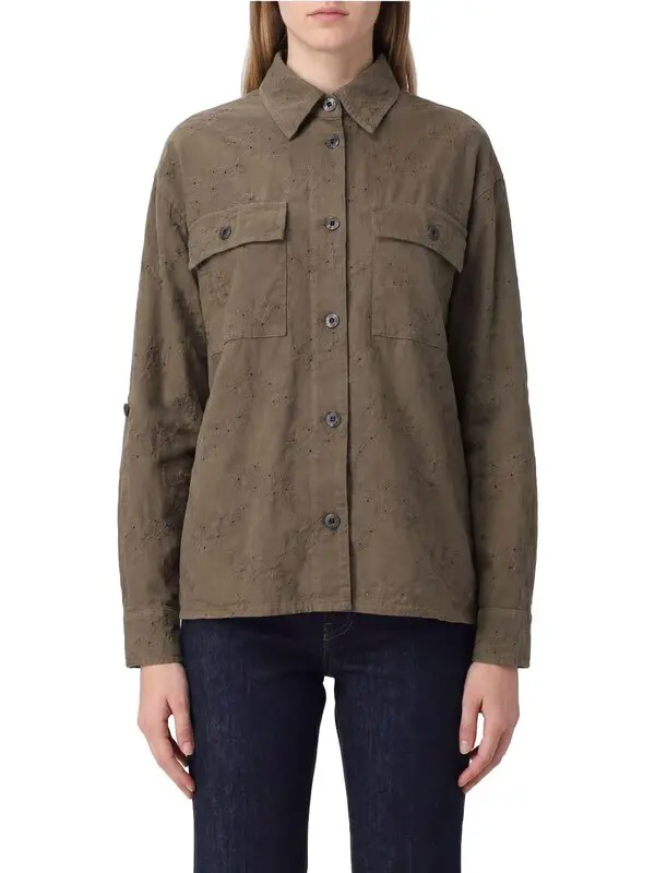 Liu Jo Cotton Shirt With Spread Collar And Patch Pockets - Grey