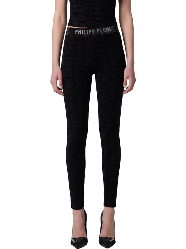 Philipp Plein Monogram Leggings - Black
