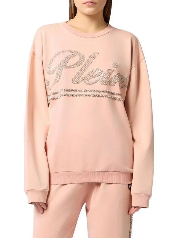 Philipp Plein Embellished Logo Sweatshirt - Fuchsia