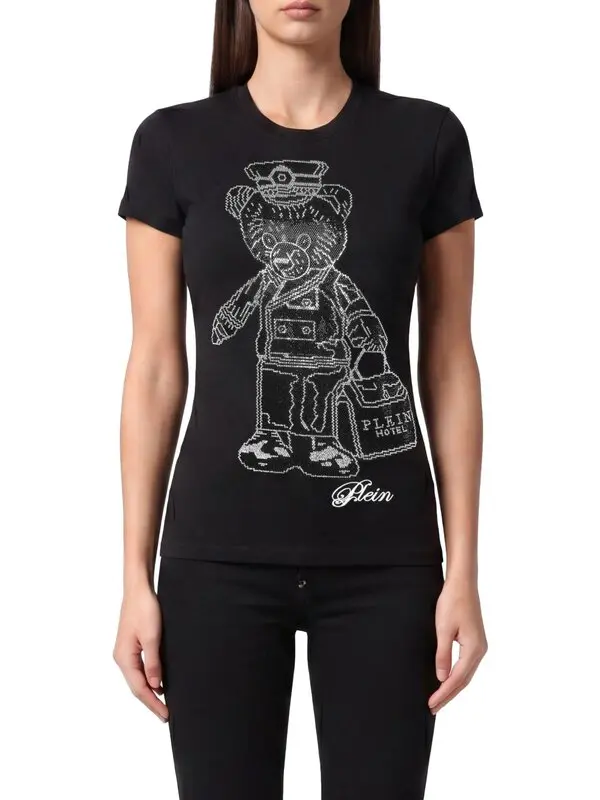 Philipp Plein Embellished Teddy Bear T-shirt - Black