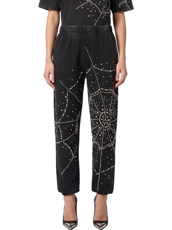 Philipp Plein Embellished Spiderweb Pants - Black