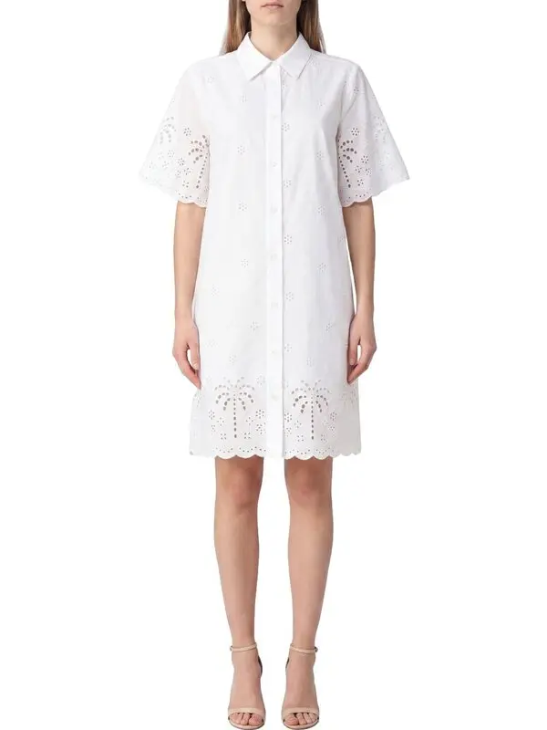 MC2 SAINT BARTH Embroidered Shirt Dress - White