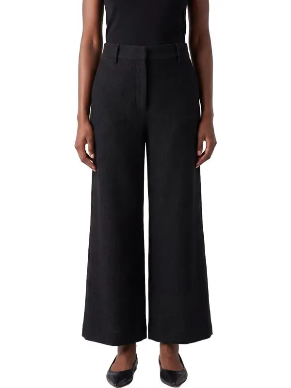 Max Mara And Cotton Blend Flared Trousers - Black