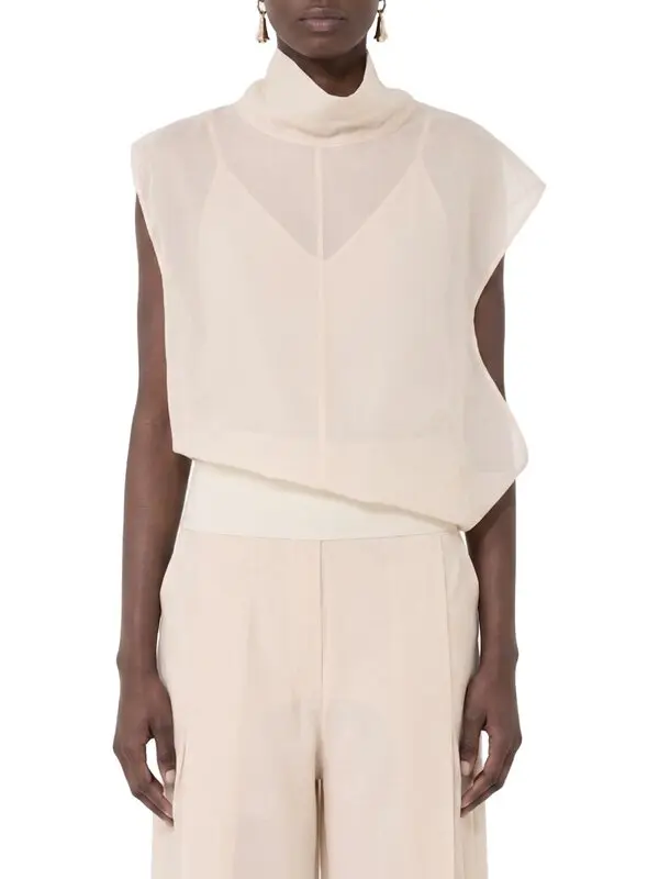 Sportmax Sleeveless Turtleneck Top - Ecru