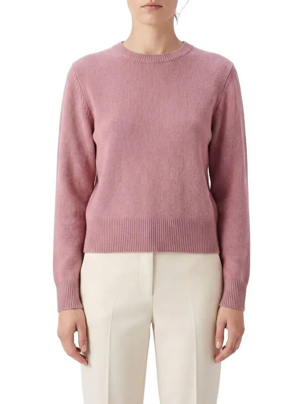 Extreme Cashmere Crewneck Jumper In Cashmere Blend With Ribbed Trims - Pink