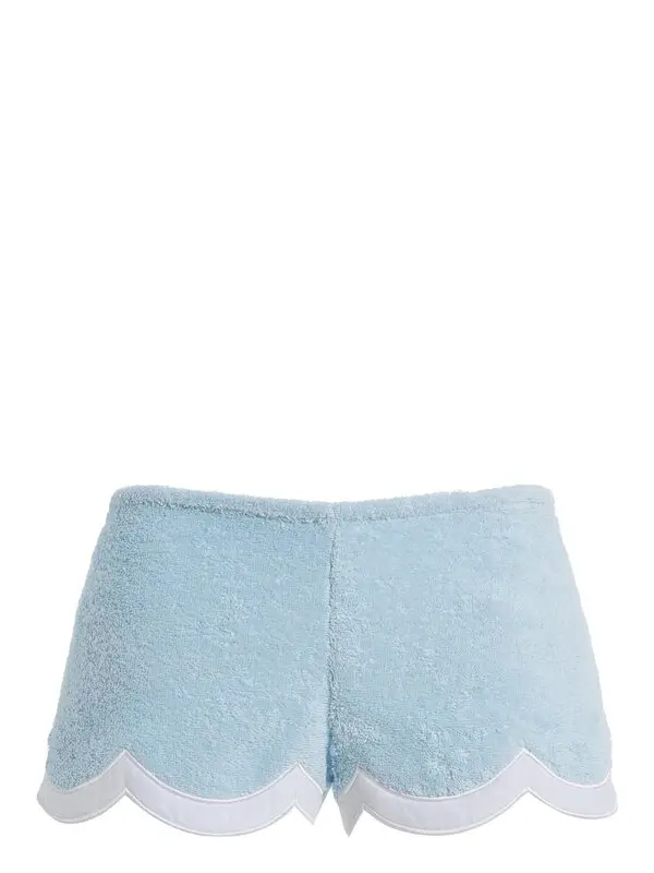 La Veste Exclusive Waves Cotton Mini Shorts - Blue