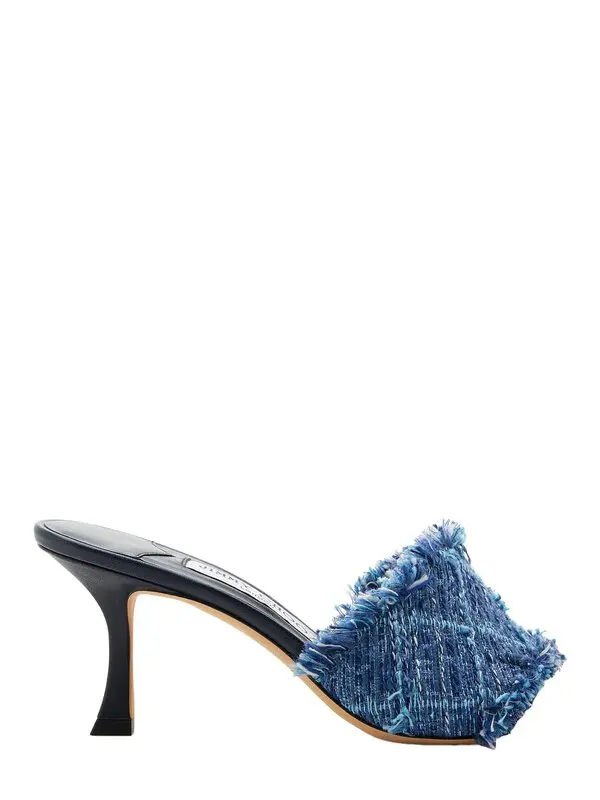 JIMMY CHOO Alexia Denim Mules - Blue