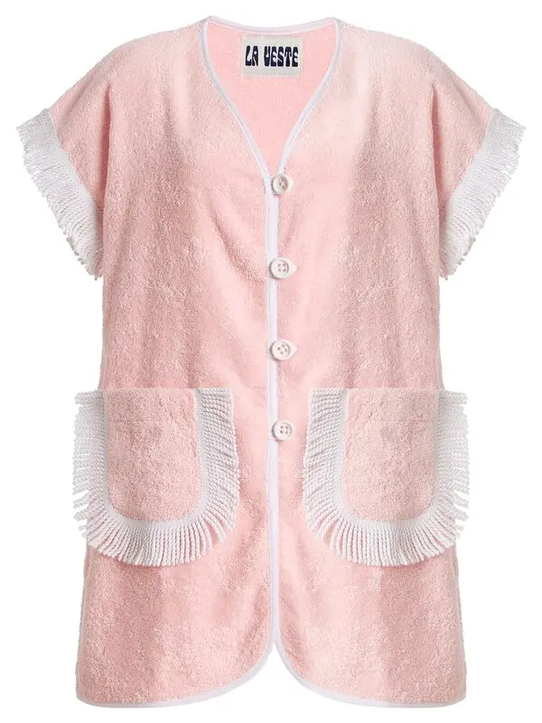 La Veste Waves Cotton Mini Dress - Pink