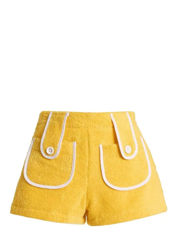 La Veste Carambola Cotton Terry Shorts - Yellow