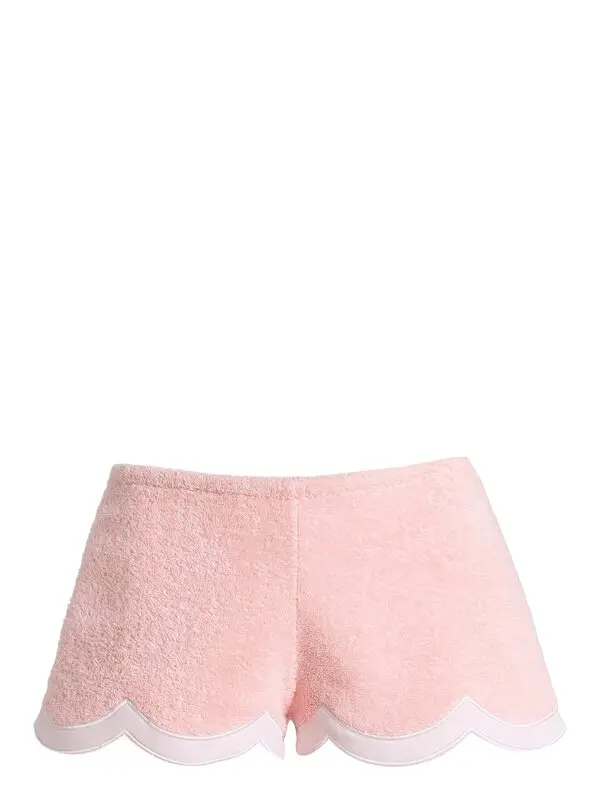 La Veste Cotton Scalloped Hem Mini Shorts - Pink