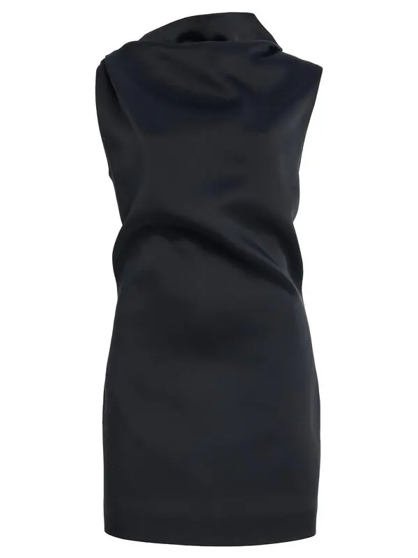 Khaite Astor Satin Mini Dress - Black