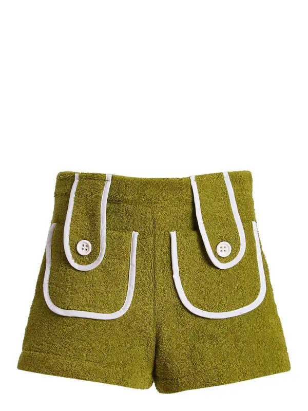 La Veste Carambola Cotton Mini Shorts - Green