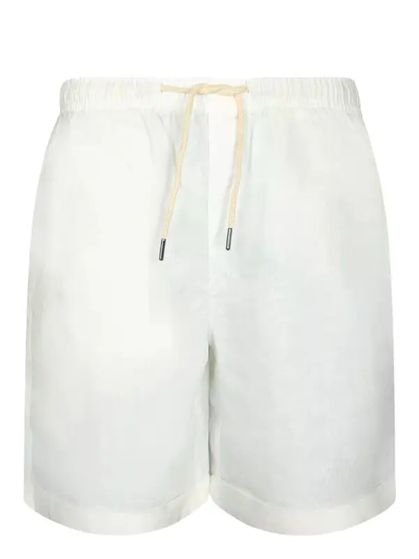 PENINSULA SWIMWEAR Drawstring-waist Linen Shorts - White
