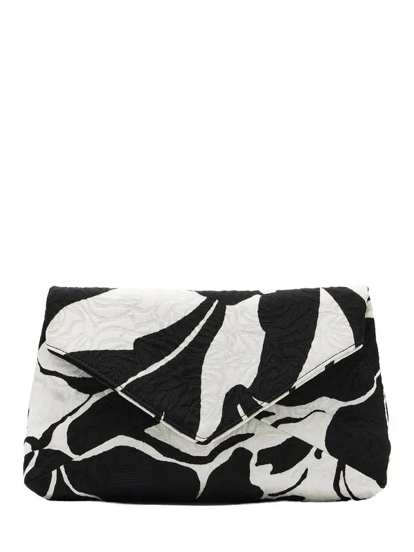 Dries Van Noten Printed Cotton-blend Envelope Clutch - Black