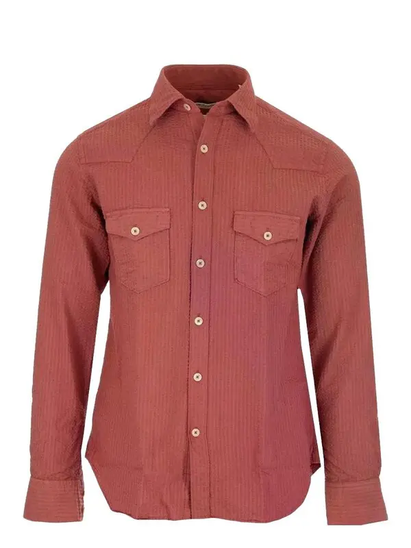 AL DUCA D’AOSTA 1902 Seersucker-cotton Shirt - Red