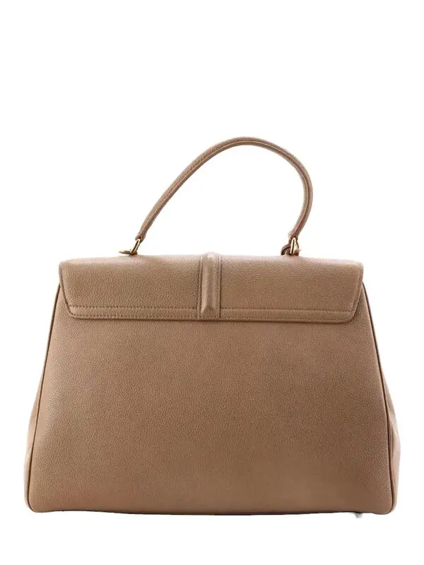 Celine 16 Top Handle Bag Grained Calfskin Medium Shoulder Bag - Brown