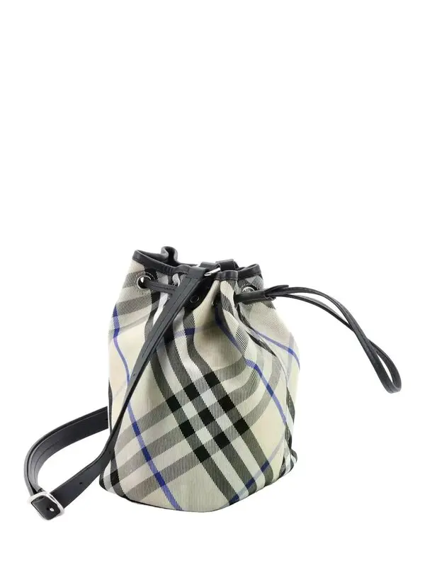 Burberry Vintage Check Canvas Mini Bucket Bag - Blue
