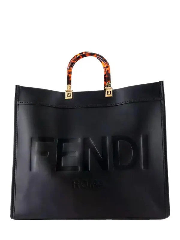 Fendi Sunshine Shopper Large Tote Bag - Black
