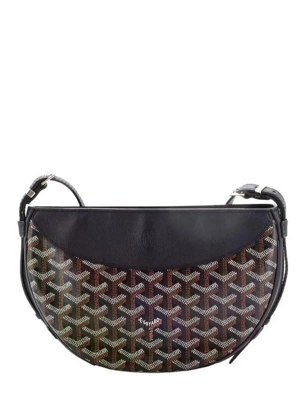 Goyard Hirondelle Shoulder Bag In Coated Canvas And Leather - Black