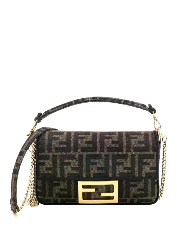 Fendi Zucca Canvas Mini Baguette Crossbody Bag - Brown