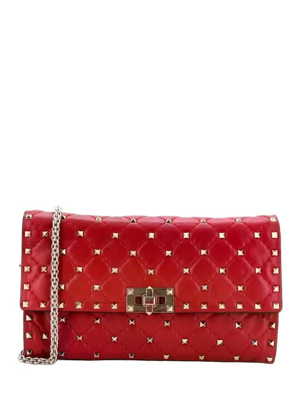 Valentino Garavani Rockstud Spike Quilted Leather Small Crossbody Bag - Red
