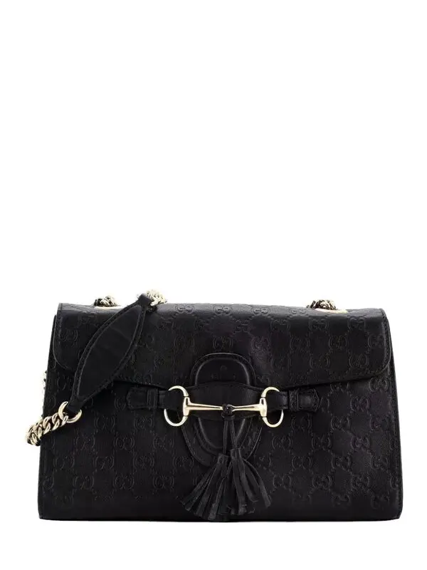 Gucci Emily Chain Flap Shoulder Bag - Black