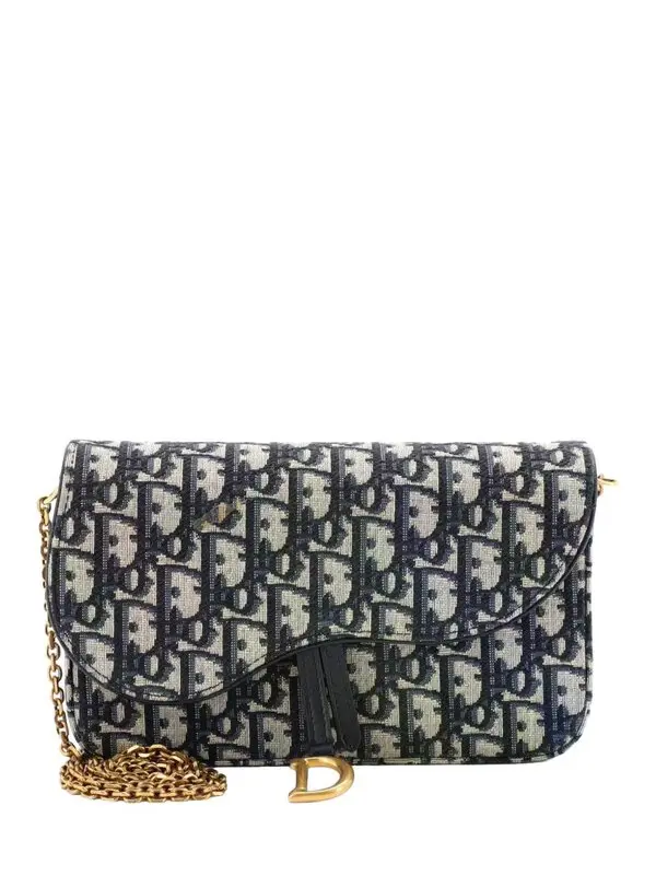 Dior Saddle Chain Clutch Bag - Blue