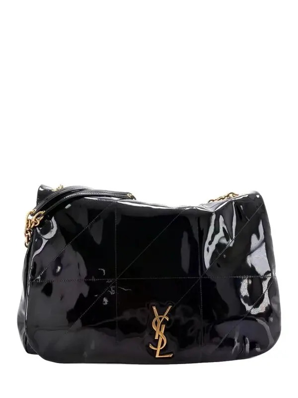 Saint Laurent Jamie 4.3 Quilted Patent Large Shoulder Bag - Black