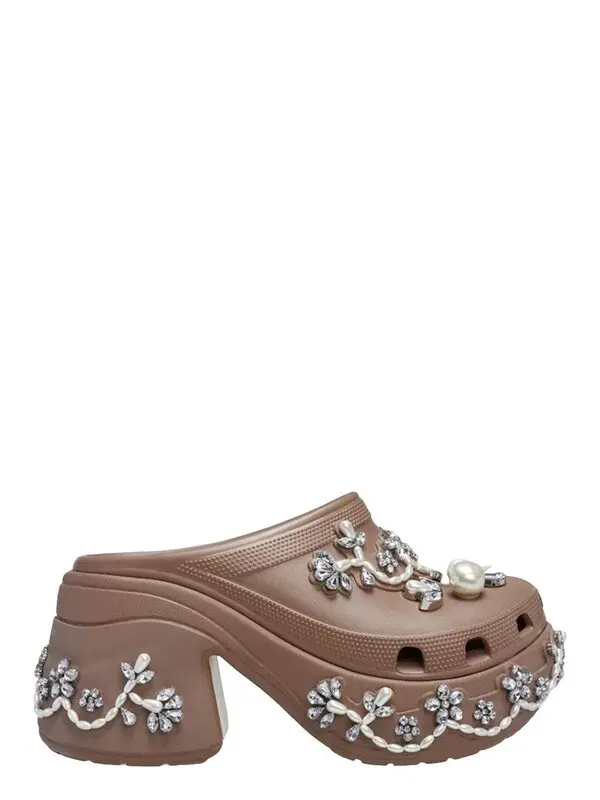 CROCS Simone Rocha X Embellished Platform Clog - Tan