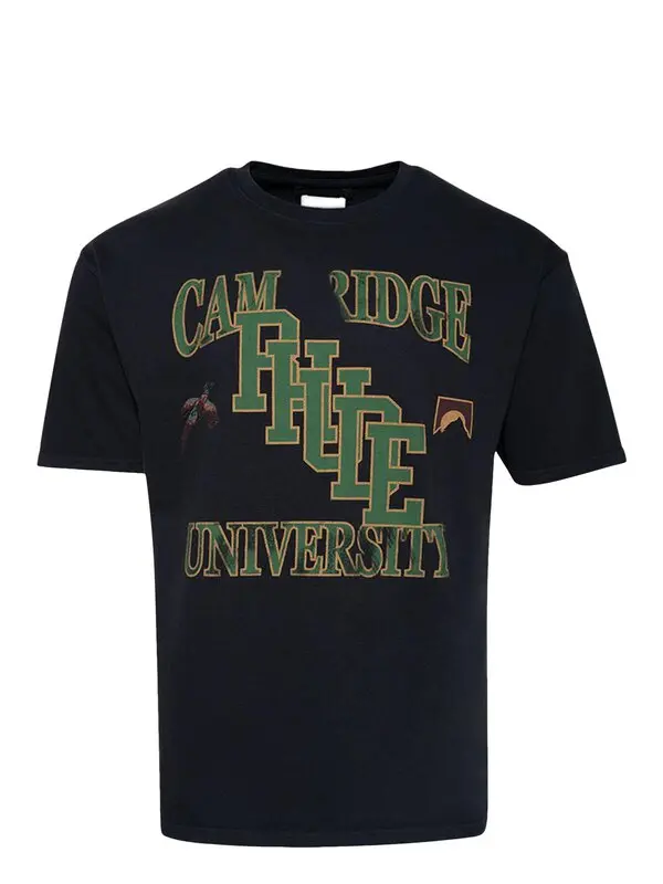 Rhude Vintage " University Graphic T-shirt - Black