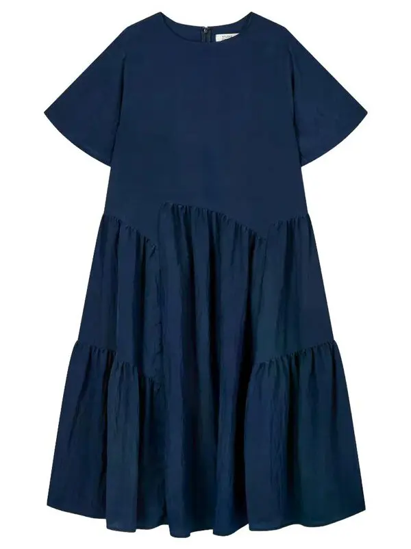 STUDIO TOMBOY Asymmetric Tiered A-line Dress - Blue