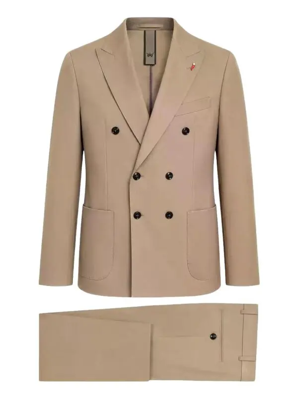 MULISH Double-breasted Peak-lapel Suit - Neutrals