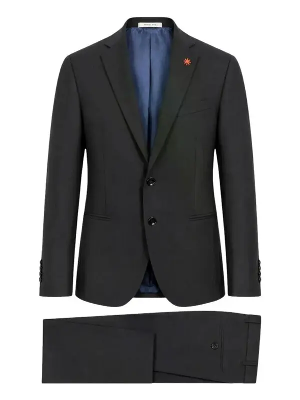 MANUEL RITZ Single-breasted Notched-lapels Suit - Black