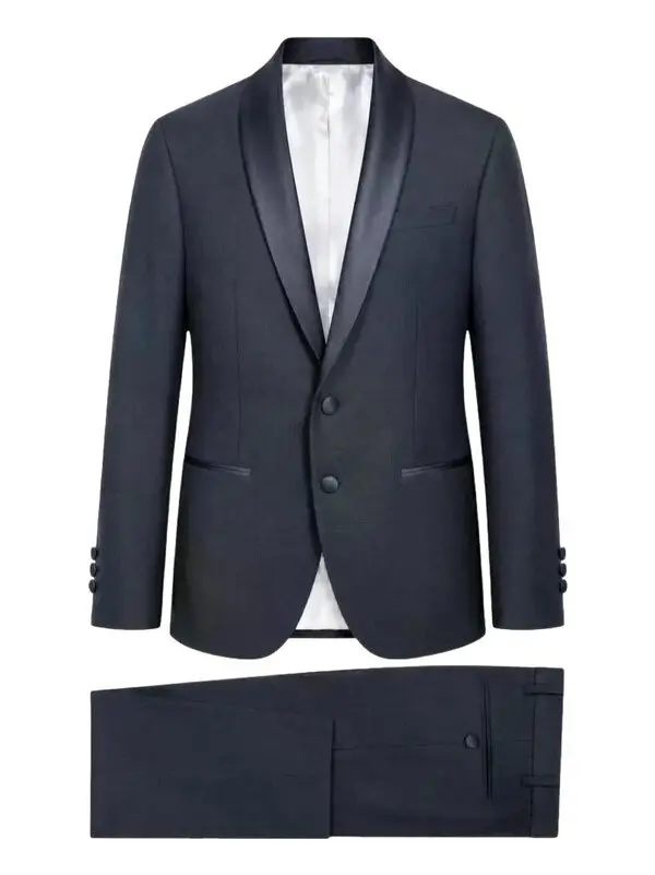 PAOLONI Shawl-lapel Two-piece Suit - Blue