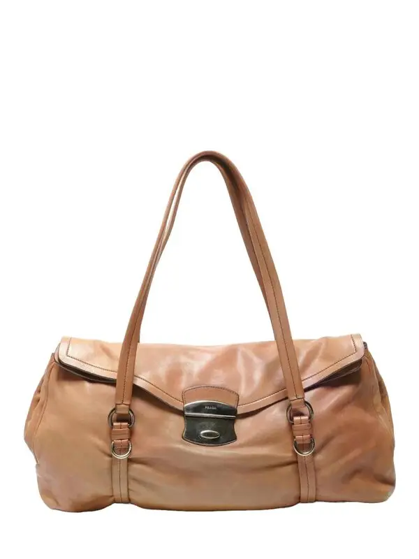 Prada Push-lock Shoulder Bag - Brown