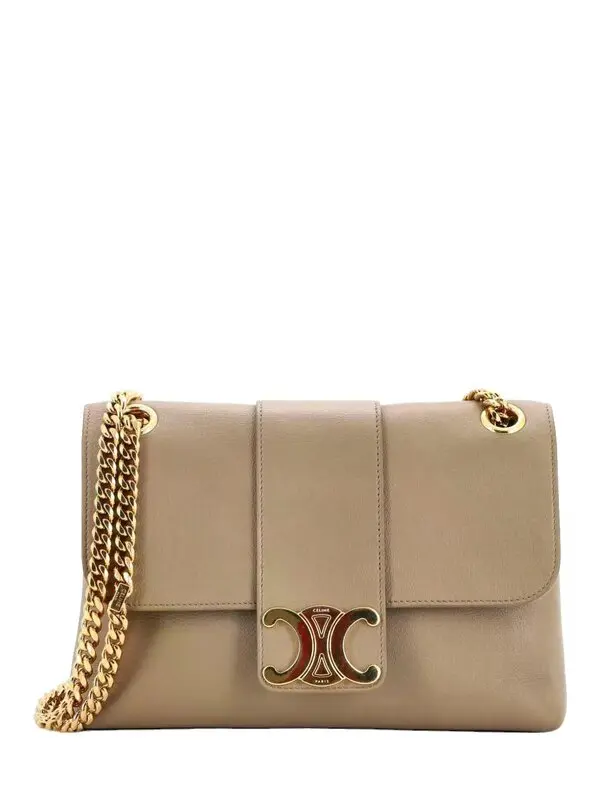 Celine Victoire Flap Leather Teen Shoulder Bag - Neutrals