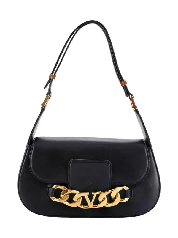 Valentino Garavani Vlogo Chain Flap Shoulder Bag - Black