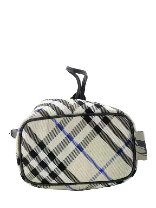 Burberry Vintage Check Canvas Mini Bucket Bag Wristlet - Blue